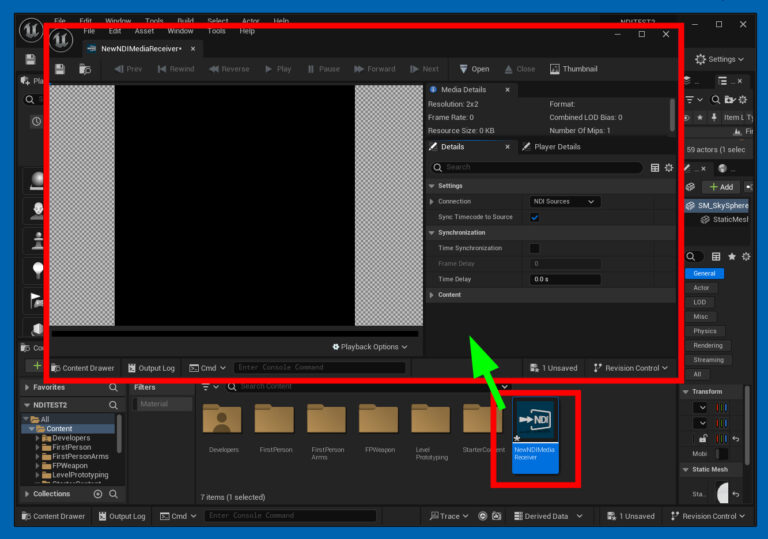 UE5(Unreal Engine 5)でNDIを受信して表示する方法、ndi-unreal-engine-sdkを使います。