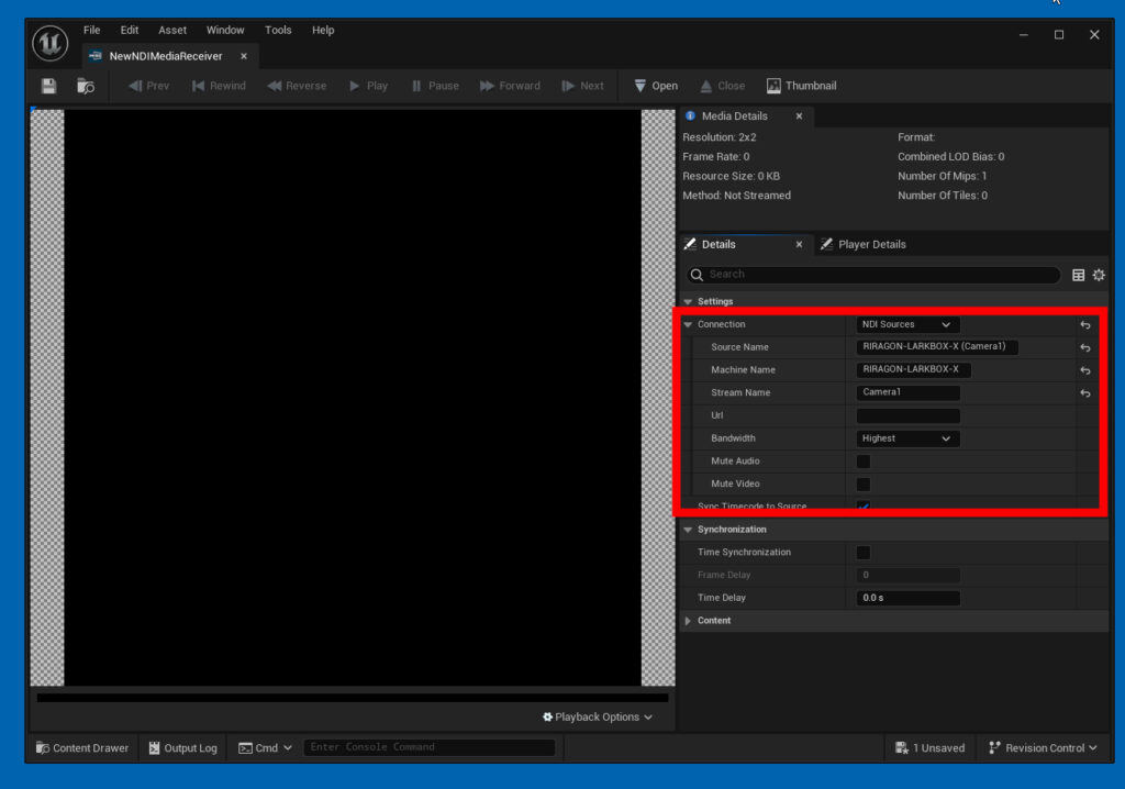 UE5(Unreal Engine 5)でNDIを受信して表示する方法、ndi-unreal-engine-sdkを使います。