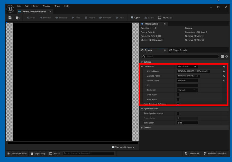 UE5(Unreal Engine 5)でNDIを受信して表示する方法、ndi-unreal-engine-sdkを使います。