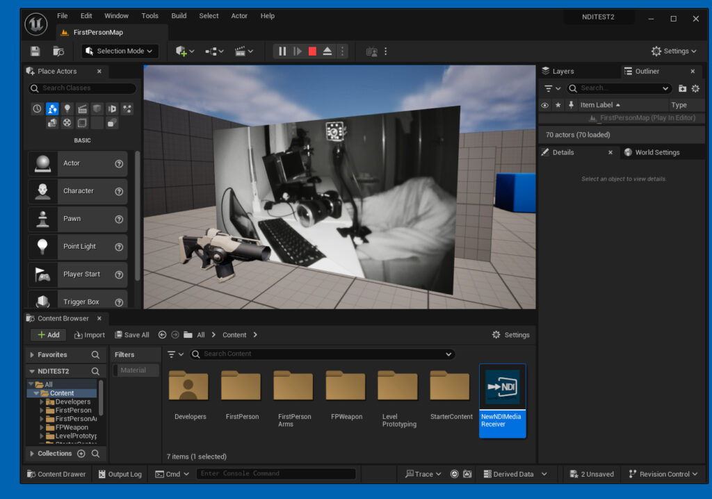 UE5(Unreal Engine 5)でNDIを受信して表示する方法、ndi-unreal-engine-sdkを使います。