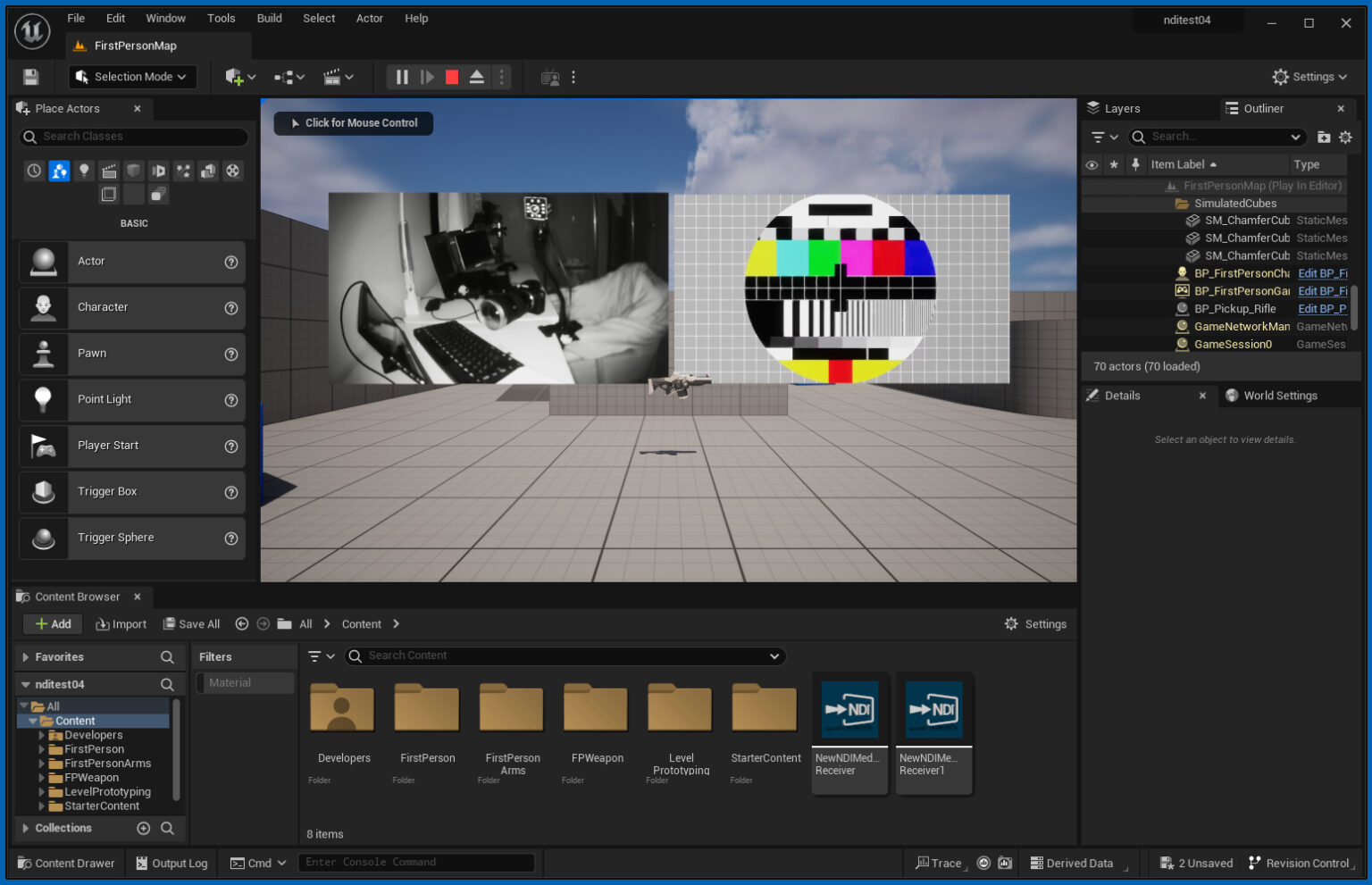 UE5(Unreal Engine 5)でNDIを受信して表示する方法、ndi-unreal-engine-sdkを使います。