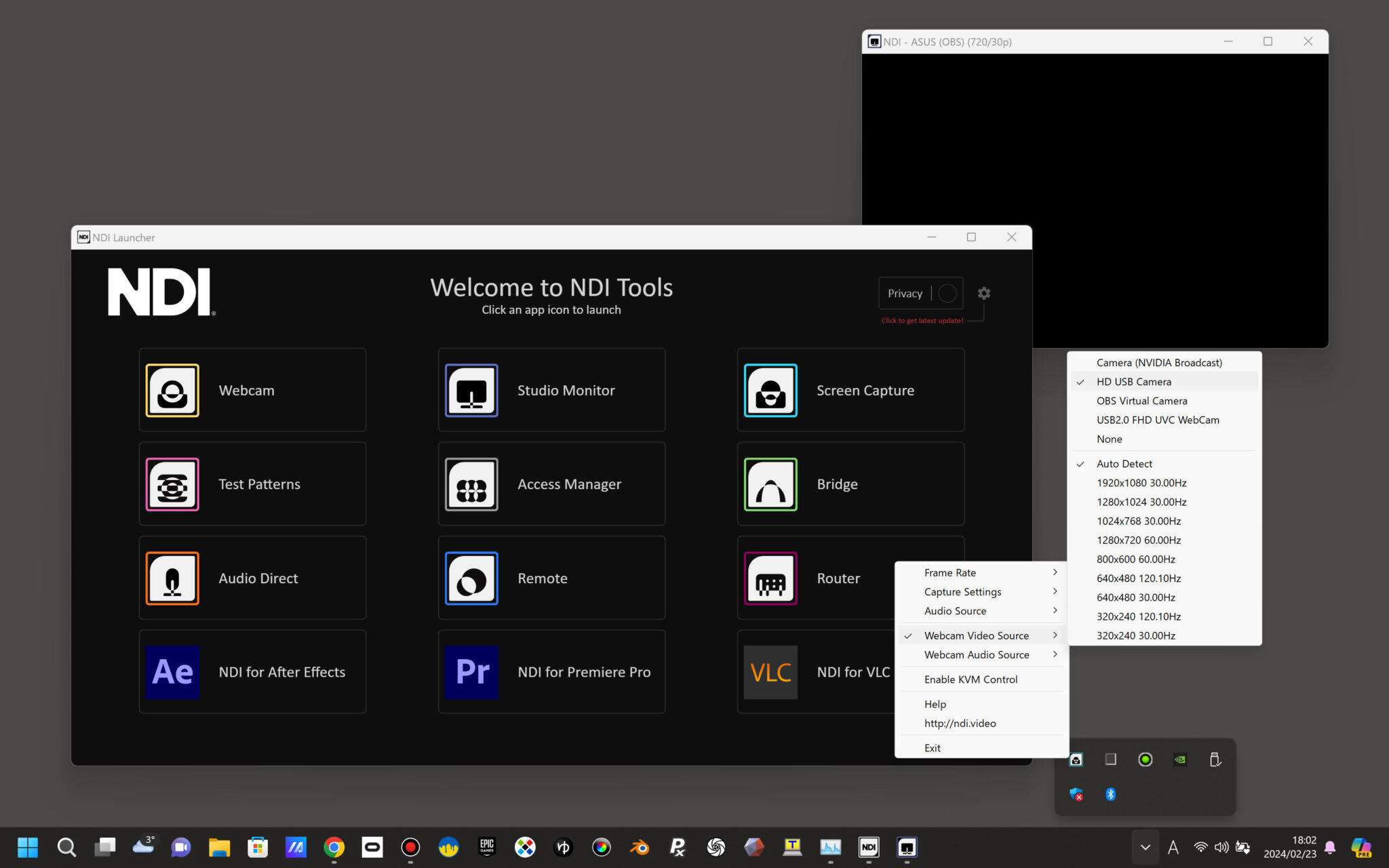 WindowsやUbuntuにOBSを入れてUSBカメラの映像をNDI化、OBS-NDIプラグインやNDI SDKツールなど