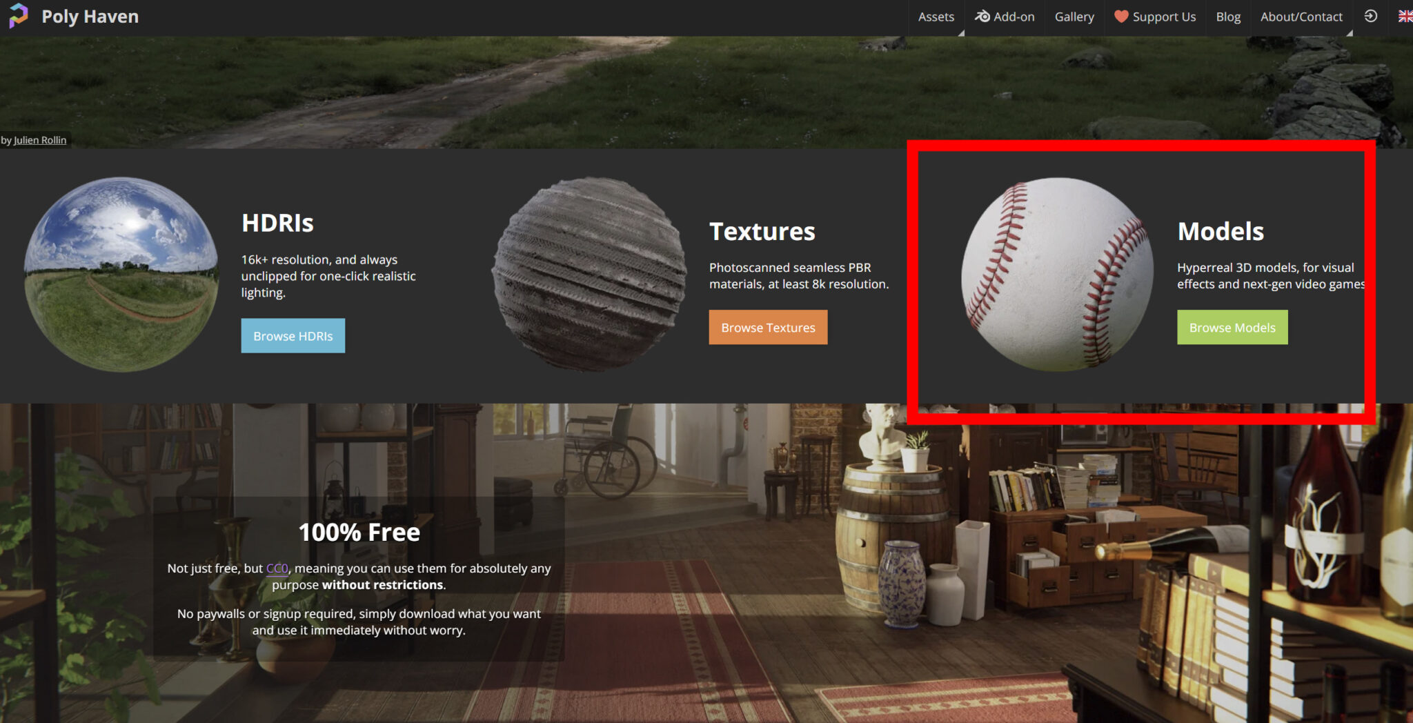 商用OK完全無料の3DモデルをPoly HavenからDLしてUE5に取り込んで使ってみよう！